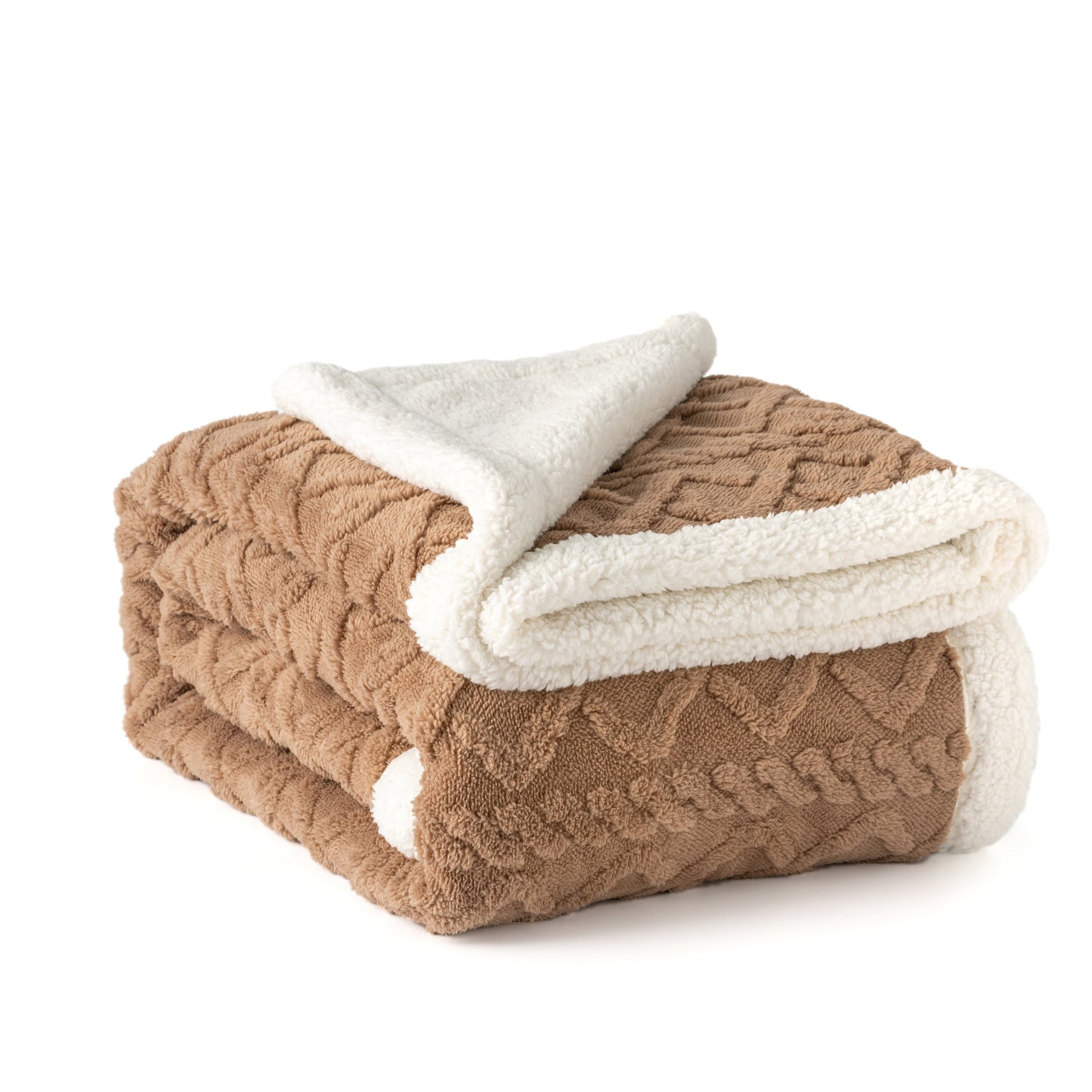 Mellowdy | Jacquard Shaggy Weft Knitted Sherpa Blanket
